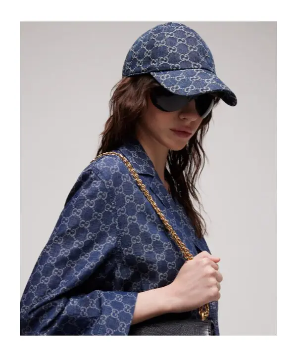 Gucci Gg Cotton Denim Baseball Hat