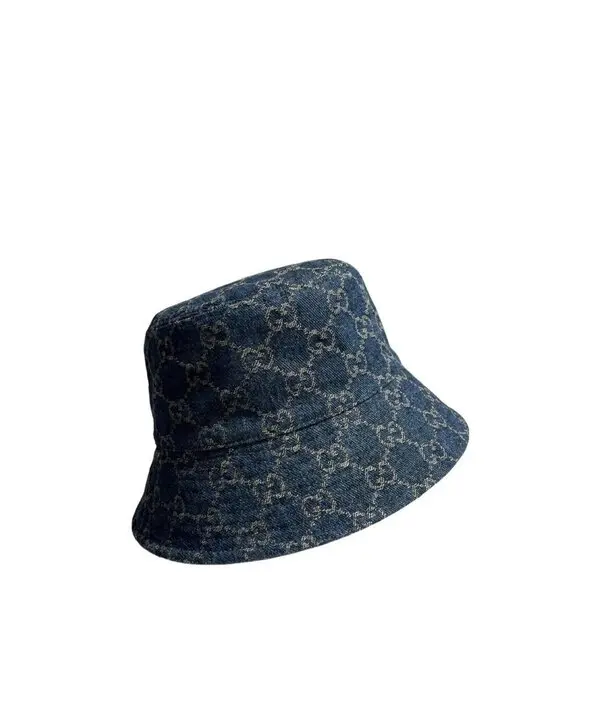 Gucci Gg Cotton Denim Bucket Hat - Blue