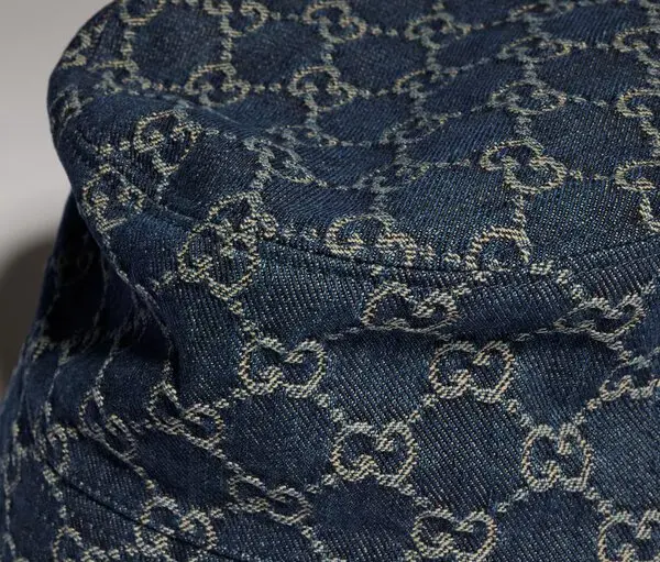 Gucci Gg Cotton Denim Bucket Hat - Blue