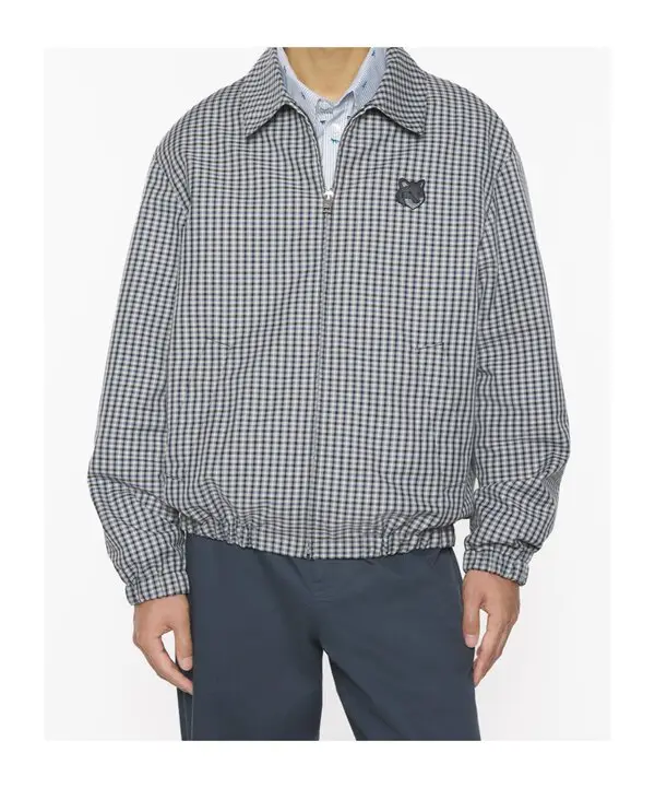 Maison Kitsuné Fox Head Patch Zip Up Shirt Jacket