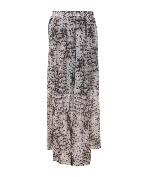 Pinko Agrigento Tiered Maxi Skirt With Animal Print