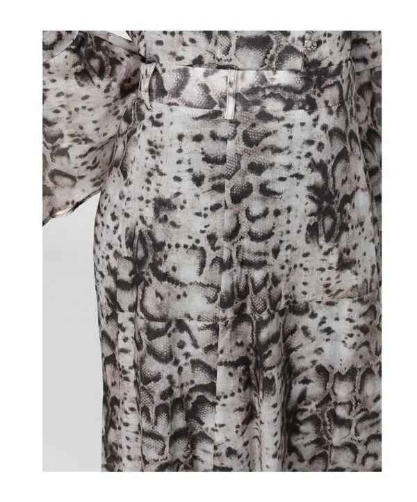 Pinko Agrigento Tiered Maxi Skirt With Animal Print