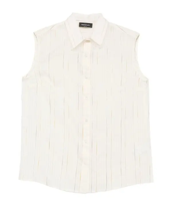 Fabiana Filippi Sleeveless Pinstriped Shirt - White