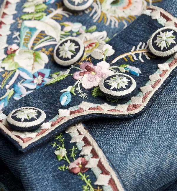 Dior Embroidered Floral Denim Coat