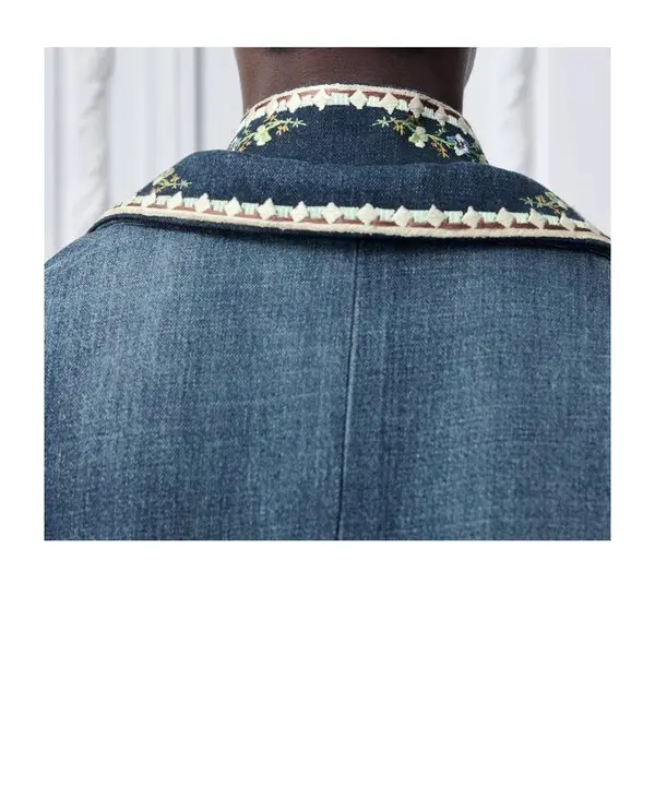 Dior Embroidered Floral Denim Coat