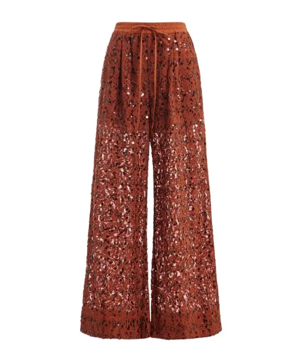 Essentiel Antwerp Sequin-embellished Wide-leg Trousers