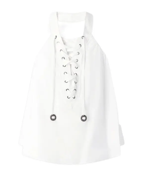 Pinko Lace-up Halterneck Blouse - White