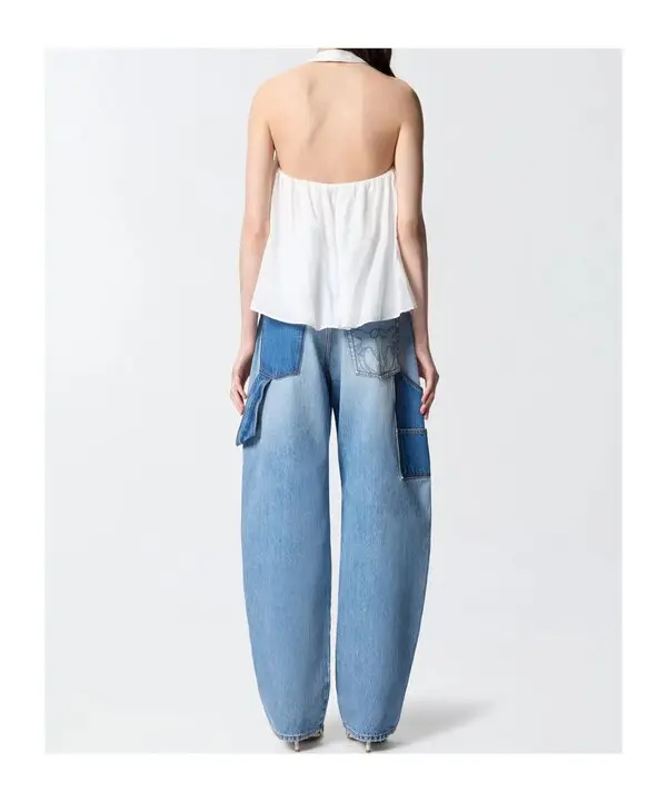 Pinko Lace-up Halterneck Blouse - White