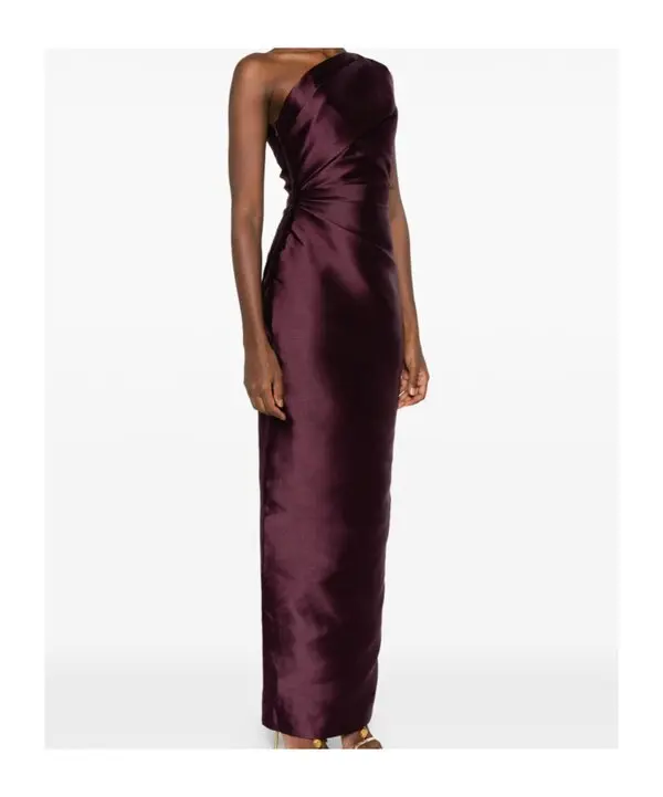 Solace Sleeveless Asymmetrical Gown With Pleated Details