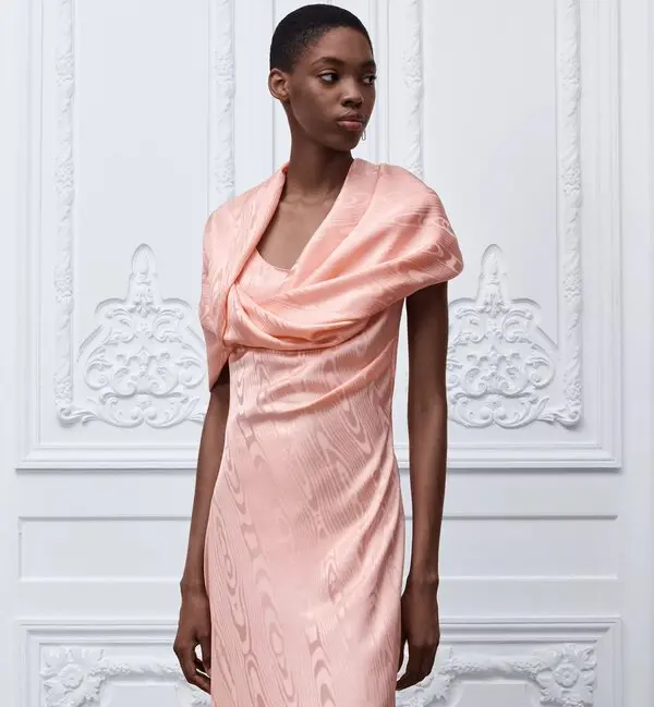 Dior Mid-length Asymmetrical Dress In Silk Jacquard