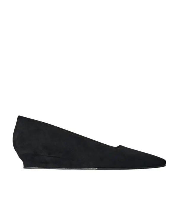 THE ROW June Wedge Heel Shoes In Suede
