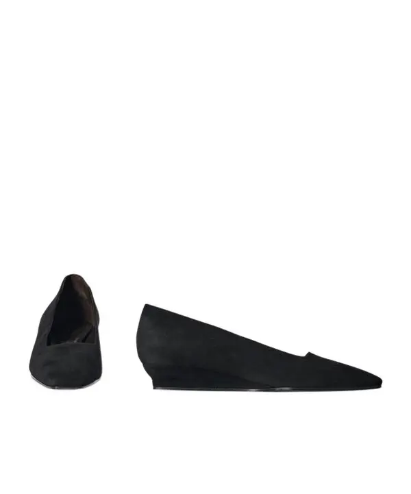 THE ROW June Wedge Heel Shoes In Suede