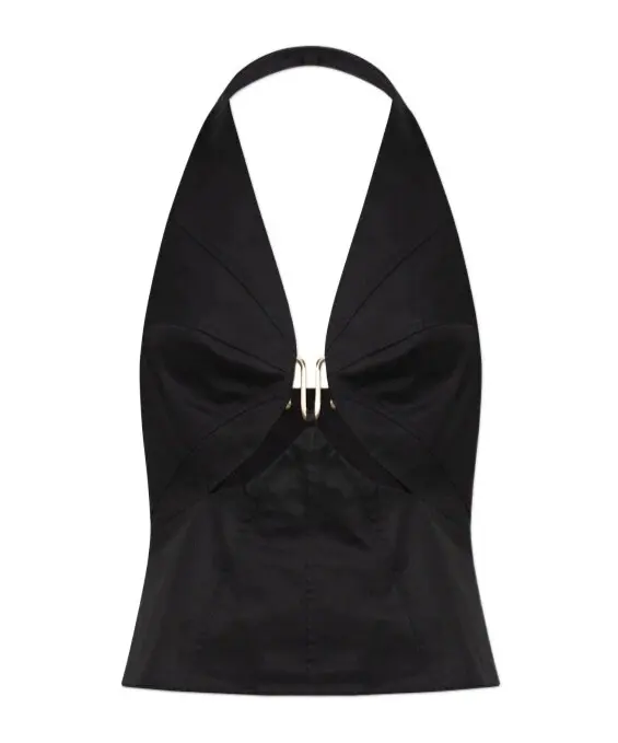 Cult Gaia Elorae Halterneck Top - Black