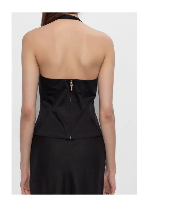Cult Gaia Elorae Halterneck Top - Black