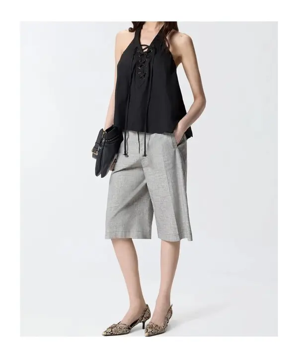 Pinko Lace-up Halter Neck Top