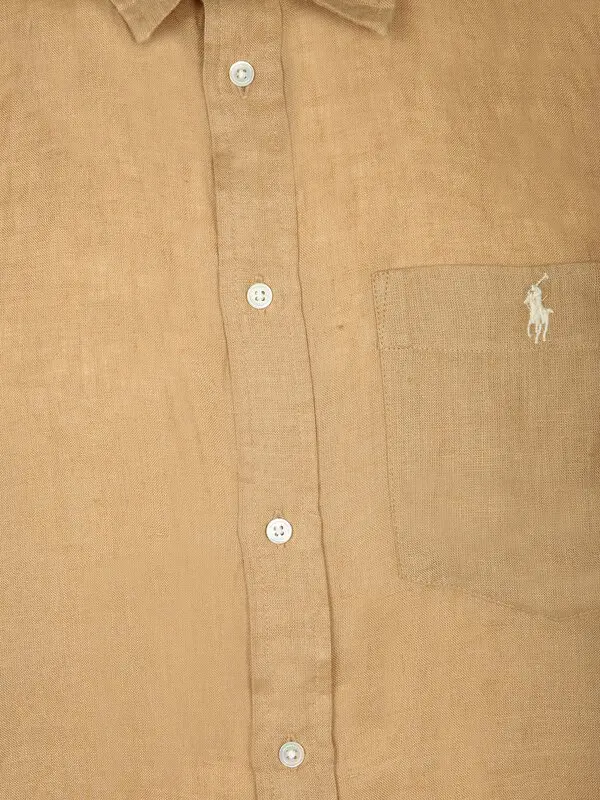 Polo Ralph Lauren Embroidered Detail Short Sleeve Shirt - Nude