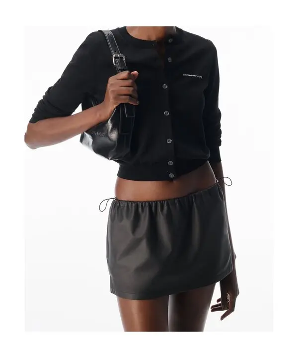 Alexander Wang Logo Embellished Crewneck Cardigan