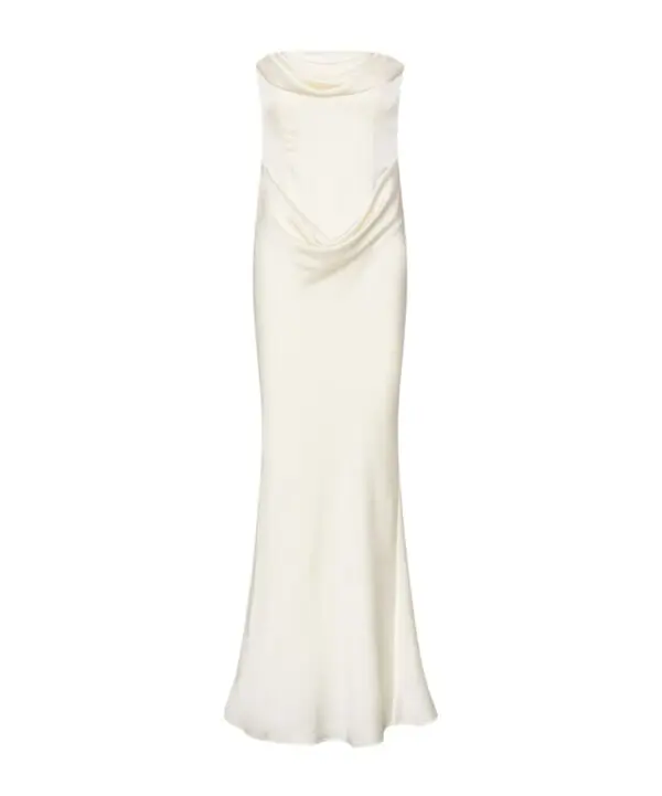 ROTATE BY BIRGER CHRISTENSEN Corsage Draped Long Dress - No