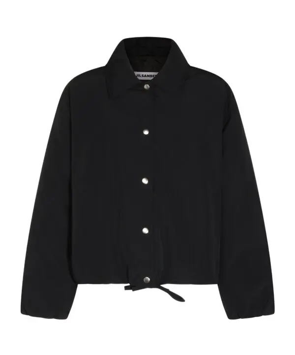JIL SANDER Snap-front Drawstring Jacket - Black