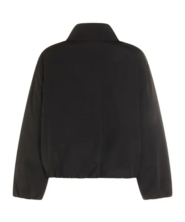 JIL SANDER Snap-front Drawstring Jacket - Black