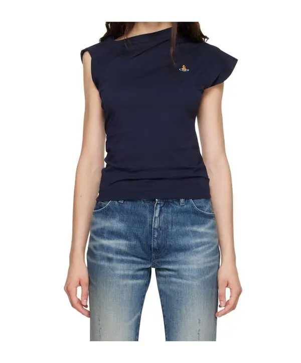 VIVIENNE WESTWOOD Orb Logo Sleeveless Top - Navy
