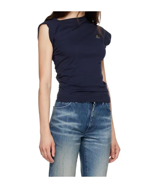 VIVIENNE WESTWOOD Orb Logo Sleeveless Top - Navy