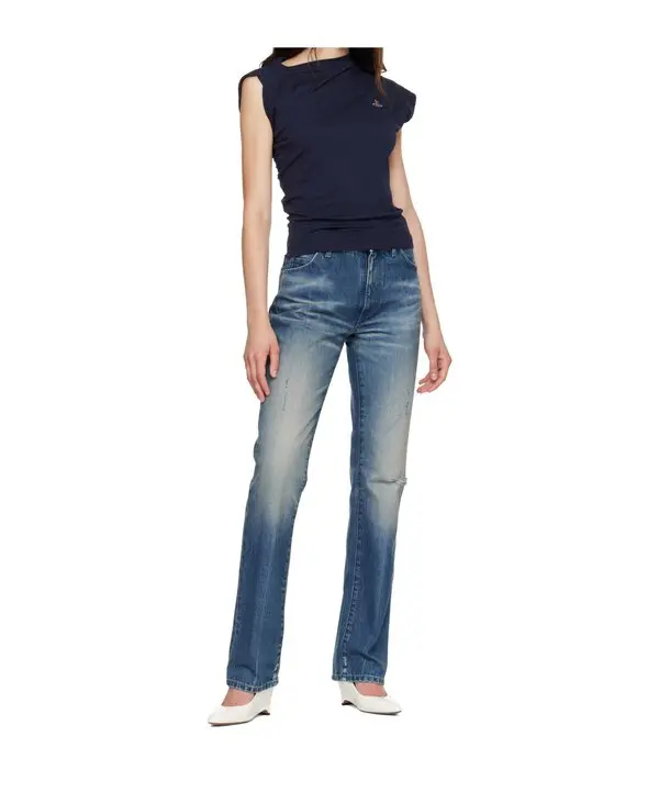 VIVIENNE WESTWOOD Orb Logo Sleeveless Top - Navy