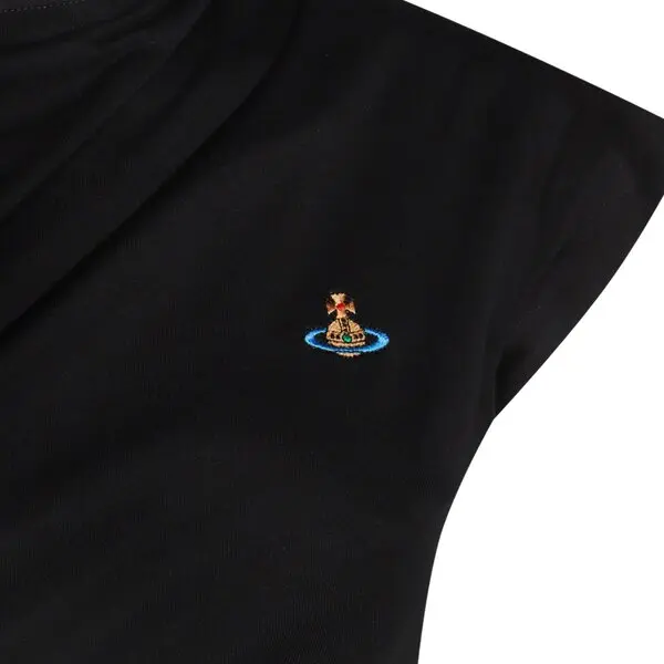 VIVIENNE WESTWOOD Orb Logo Cap Sleeve Top - Black