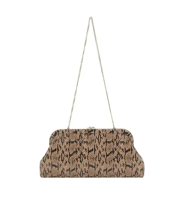 JIMMY CHOO Snakeskin Pattern Shoulder Bag - Brown