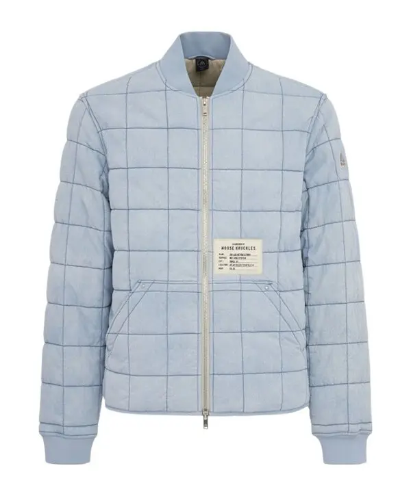 Moose Knuckles Quilted Bomber Jacket - Gray