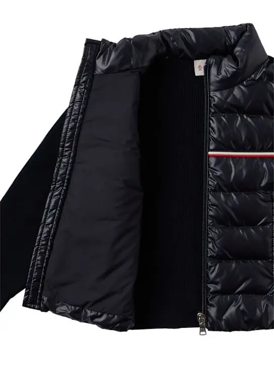 Moncler Tricolour Padded Cotton Blend Cardigan