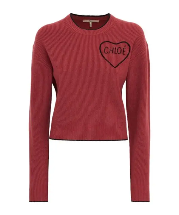 Chloé Wool Knit Sweater With Embroidered Logo