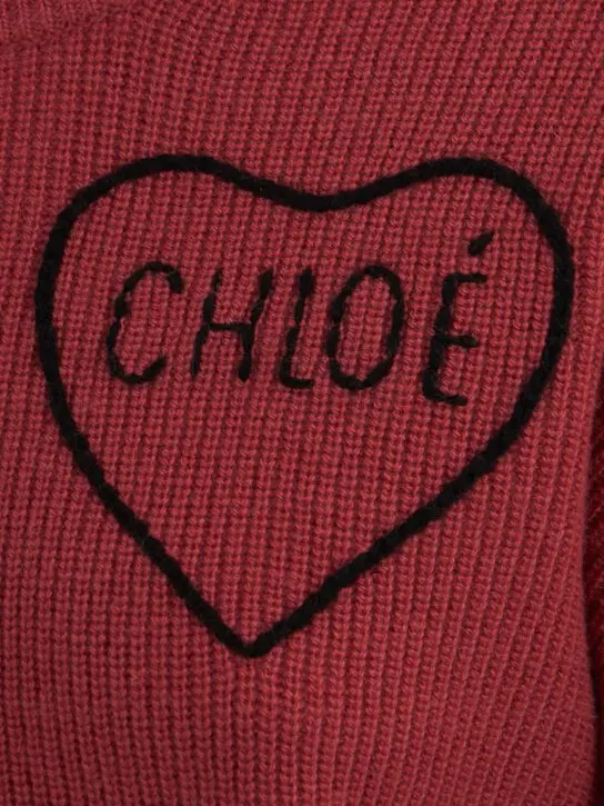 Chloé Wool Knit Sweater With Embroidered Logo