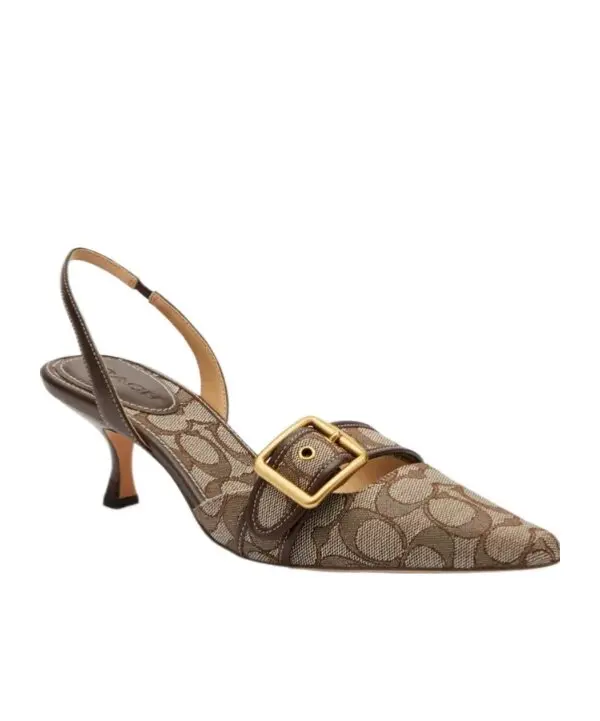 COACH Signature Jacquard Slingback Sandals
