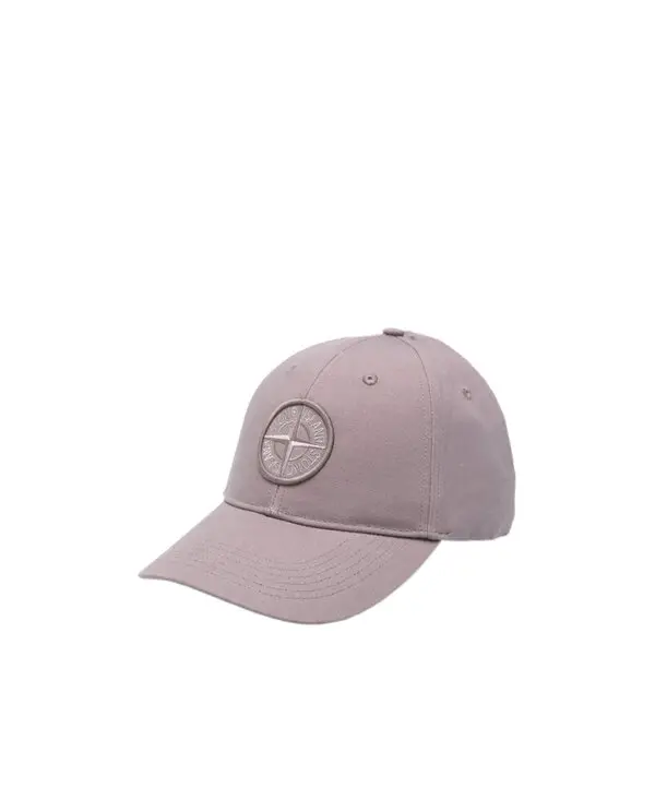 Stone Island Logo Detailed Curved Peak Baseball Cap - Gray
