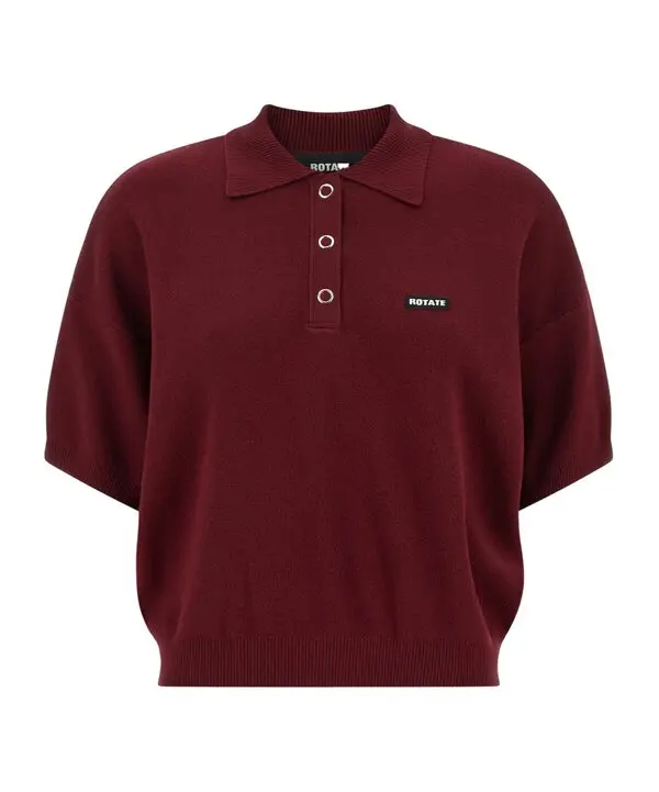 ROTATE BY BIRGER CHRISTENSEN Knitted Polo Top - No