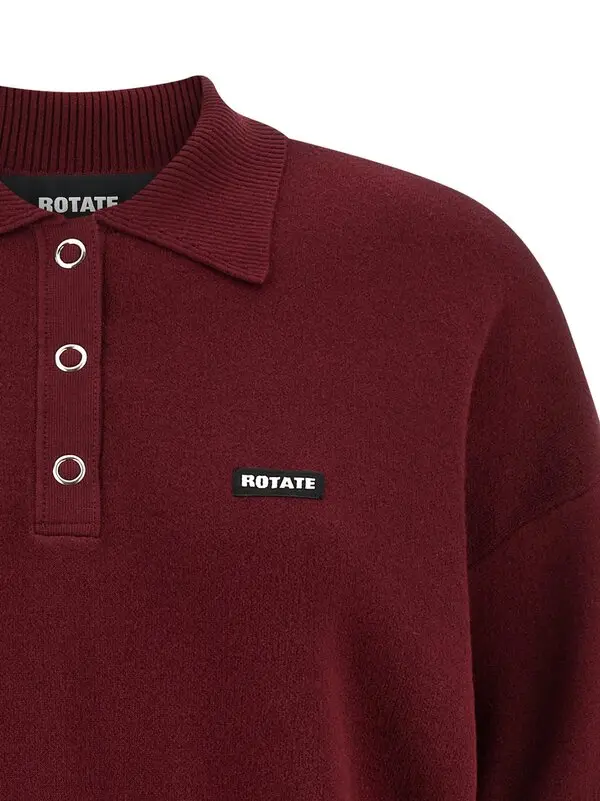 ROTATE BY BIRGER CHRISTENSEN Knitted Polo Top - No