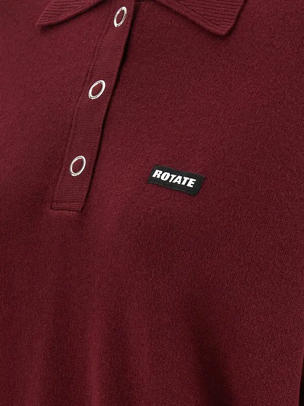 ROTATE BY BIRGER CHRISTENSEN Knitted Polo Top - No