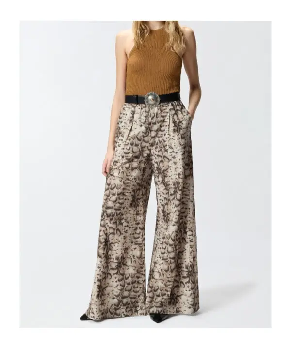Pinko Printed Wide-leg Trousers