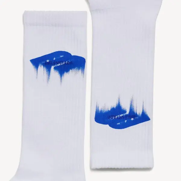 Balenciaga Logo Detailed Ribbed Socks