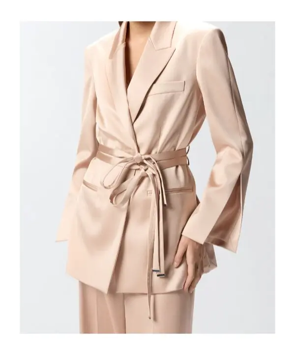 Pinko Long Sleeve Tie-belt Jacket