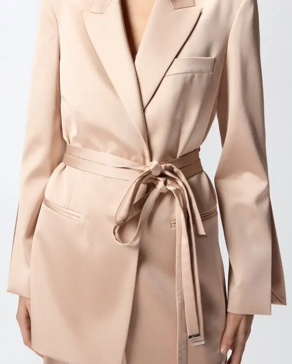 Pinko Long Sleeve Tie-belt Jacket