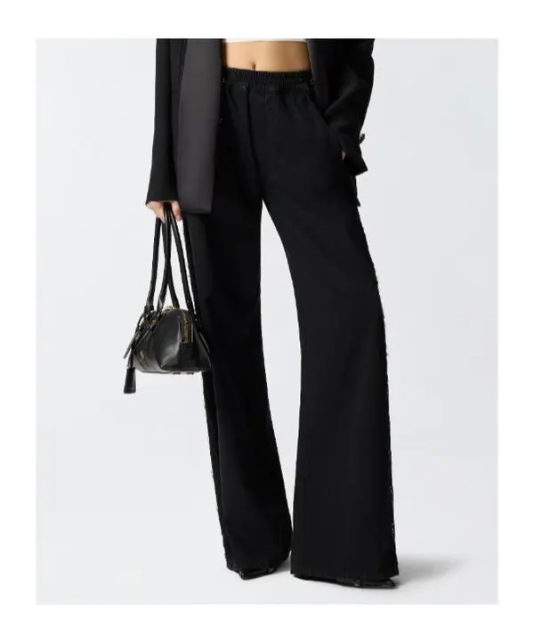 Pinko Lace Detail Wide Leg Trousers