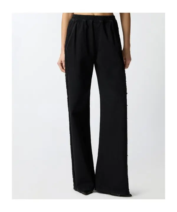 Pinko Lace Detail Wide Leg Trousers