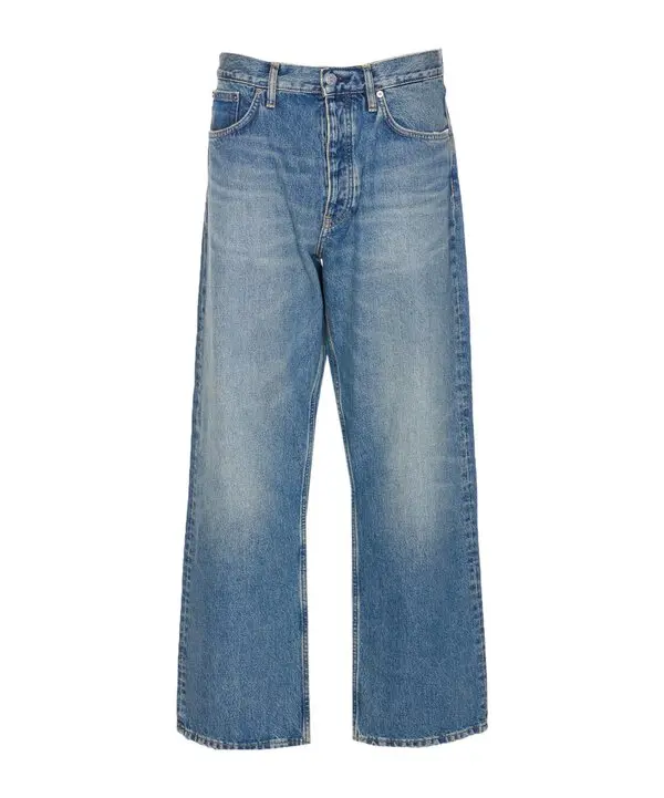 SUNFLOWER Belt Loop Loose Straight Leg Jeans - Blue