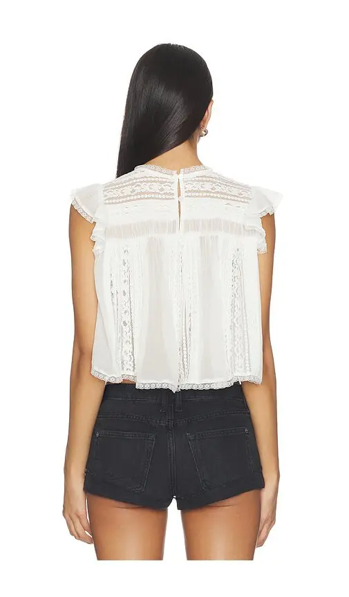 Free People Sun Drenched Cropped Blouse - Ivory