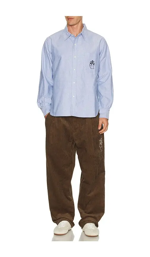 BRAIN DEAD Brooks Brothers California Selvedge Oxford Button Up Shirt In . Also - Blue