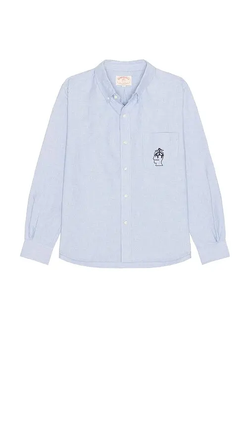 BRAIN DEAD Brooks Brothers California Selvedge Oxford Button Up Shirt In . Also - Blue
