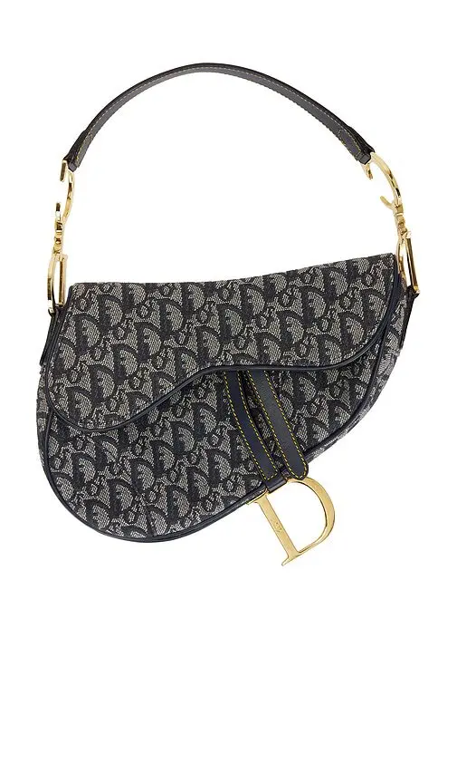 FWRD RENEW Dior Trotter Oblique Saddle Bag - Blue