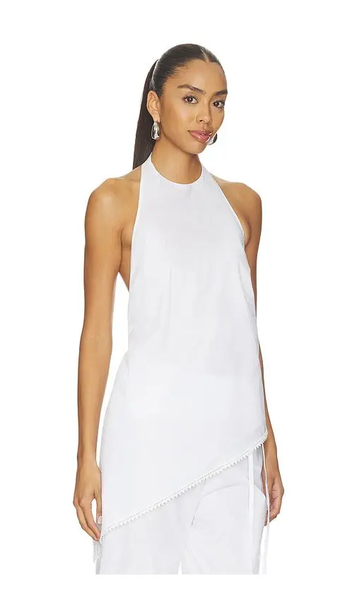L'academie Marithe Halterneck Top With Asymmetric Hem